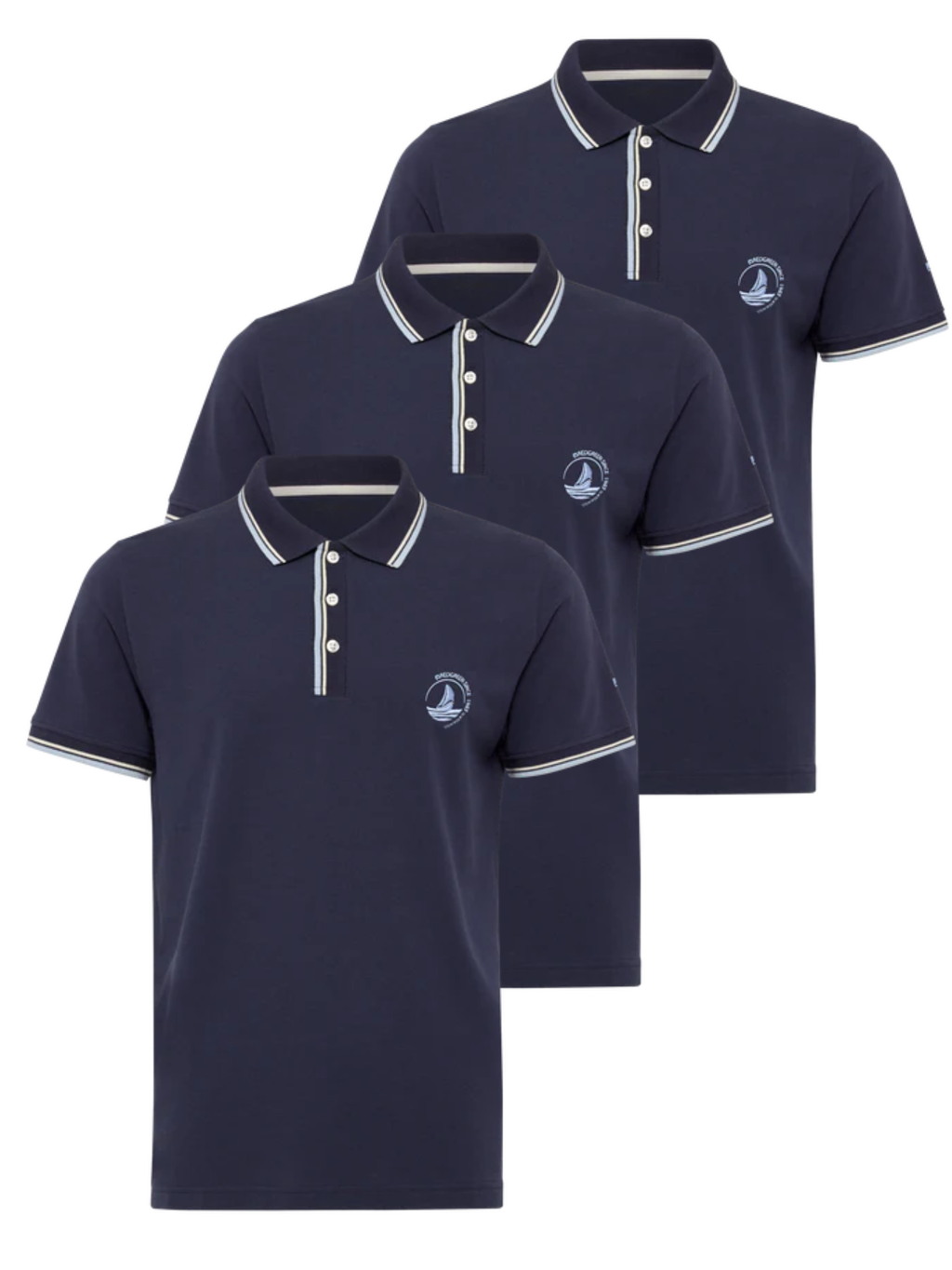 Casey Polo 3-Pack – Navy Classic – REDGREEN